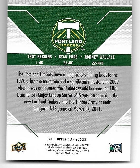 2011 Upper Deck Soccer MLS Portland Timbers PROMO Troy Perkins/Ryan ...
