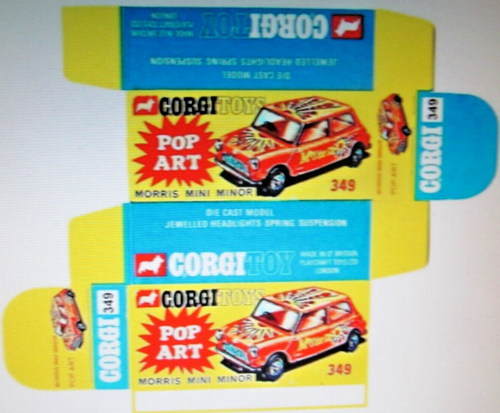 REPRO REPLICA BOX FOR CORGI MORRIS MINI MINOR "POP ART" 349 | eBay