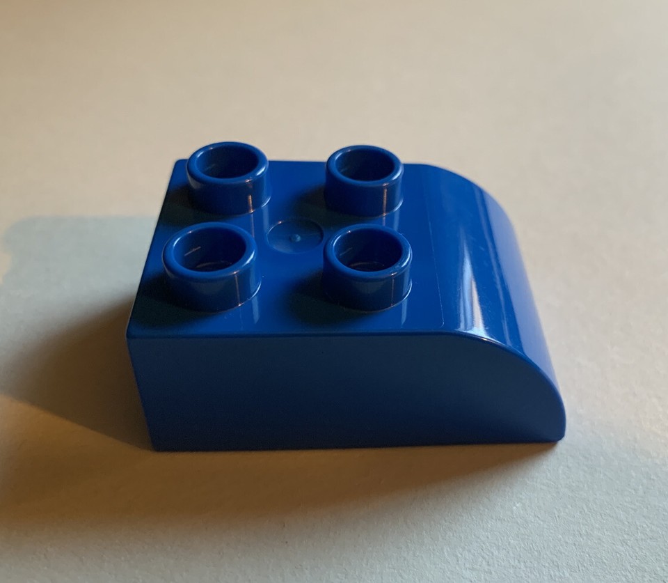 lot of 4 assorted blue Duplo blocks- 2x2 and 2X3 sloped- combined ship ...