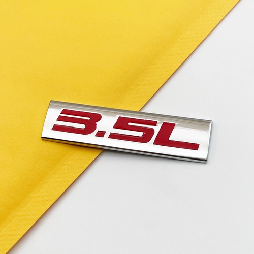 2x Silver & Red 3.5L Fender Trunk Logo Metal V6 V8 Engine Emblem 3D ...