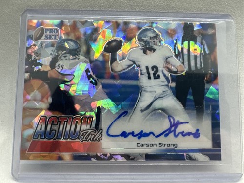 Carson Strong auto 5/5 Cracked Ice 2022 Leaf Pro Set Action Ink Rookie ...