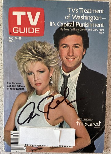 Alec Baldwin Knots Landing Signed TV Guide August 24 1985 / Label ...