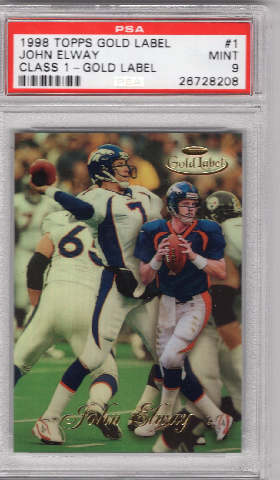 1998 Topps Gold Label #1 - JOHN ELWAY - CLASS 1 - GOLD LABEL - PSA - 9 ...