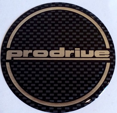 Prodrive - 555 Chrome / Black / Carbon Design 50mm Gel wheel centres x ...