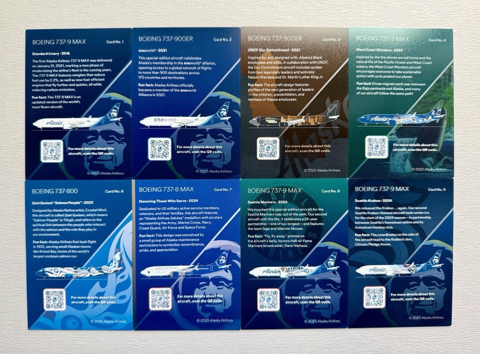 🔥DEAL: Sealed Full Set of 8 Alaska Airlines Boeing 737 Official Trading ...
