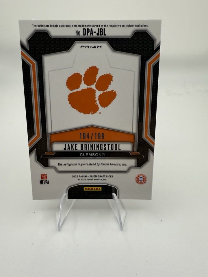 2025 Prizm DP - Jake Briningstool Draft Pick Autographs Purple Ice Auto ...