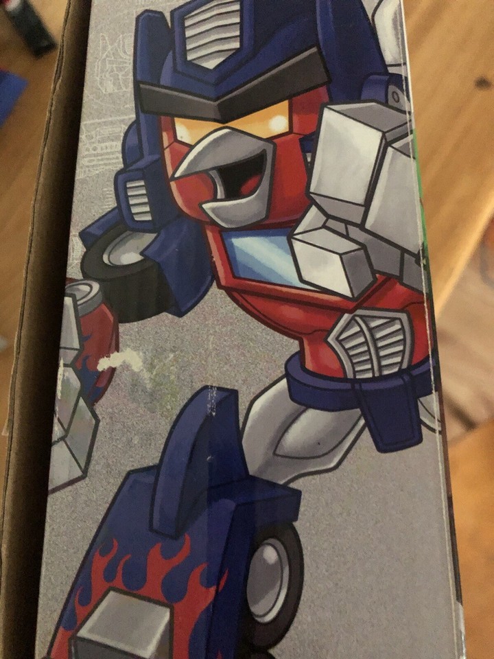 RARE Angry Birds Transformers Jenga Optimus Prime Attack Game Grimlock ...