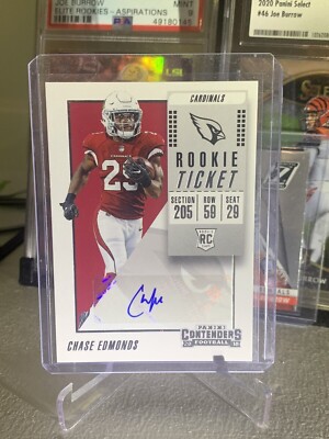 2018 CHASE EDMONDS Contenders ROOKIE Ticket AUTO RC #180 - Arizona ...