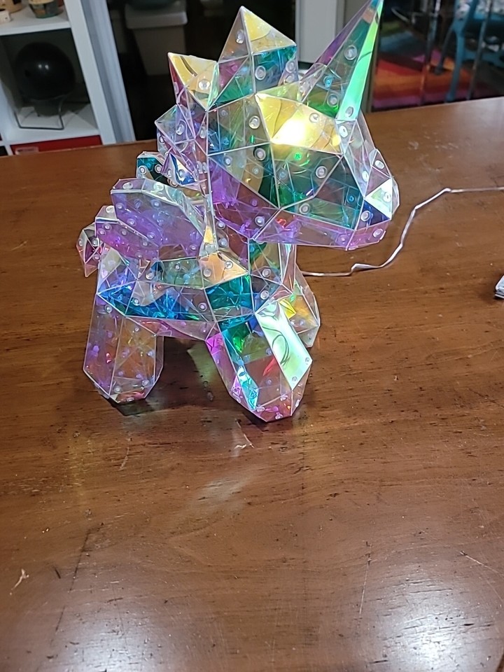 LARGE 3D Geometric Holographic Rainbow color Iridescent UNICORN LED ...