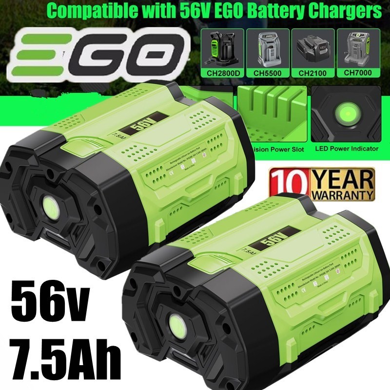 1~2PACK 56V 10.0Ah For Genuine EGO BA5600T Power + 56V 10Ah Lithium ...