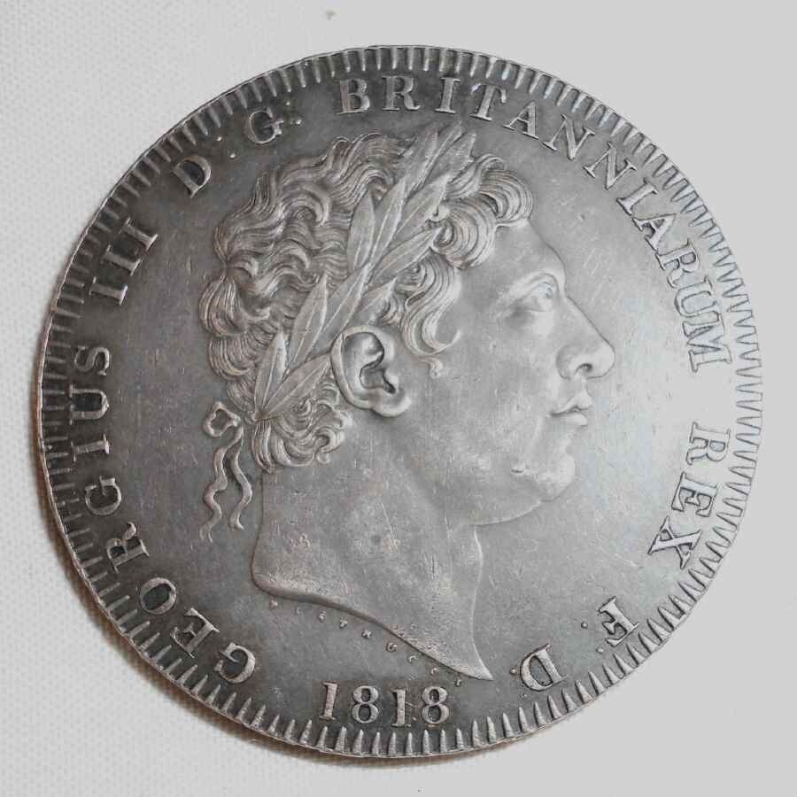 England 1818 Silver Coin Crown King George III Laureate Head Beautiful Toned XF+ | eBay