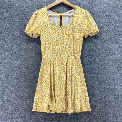 Walking On Sunshine Dress Women L Large Yellow Floral Sheath Midi ...