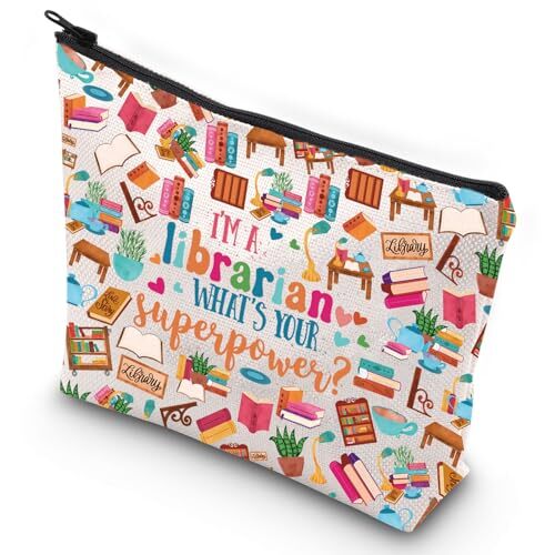 Funny Librarian Gifts for Women Zipper Pouch Librarian I'm Librarian ...