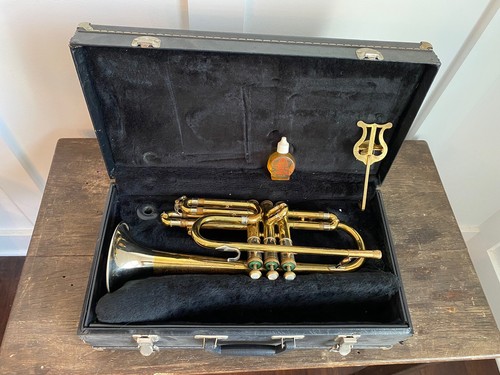 Vintage 1955 F.E. Olds Studio Bb Cornet Early Fullerton Model With Bach ...