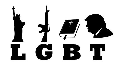 LGBT Liberty Guns Bible Trump AR Rifle NRA Funny Vinyl Decal Car Truck ...
