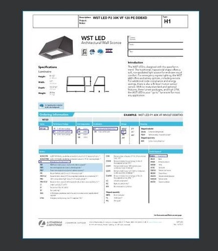 LITHONIA LIGHTING WST LED P2 30K VF 120 PE DDBXD | eBay
