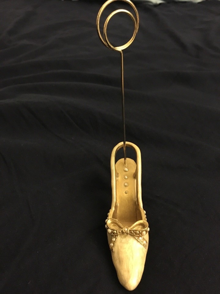 Papyrus White Enamel Rhinestone High Heel Shoe Business card letter ...