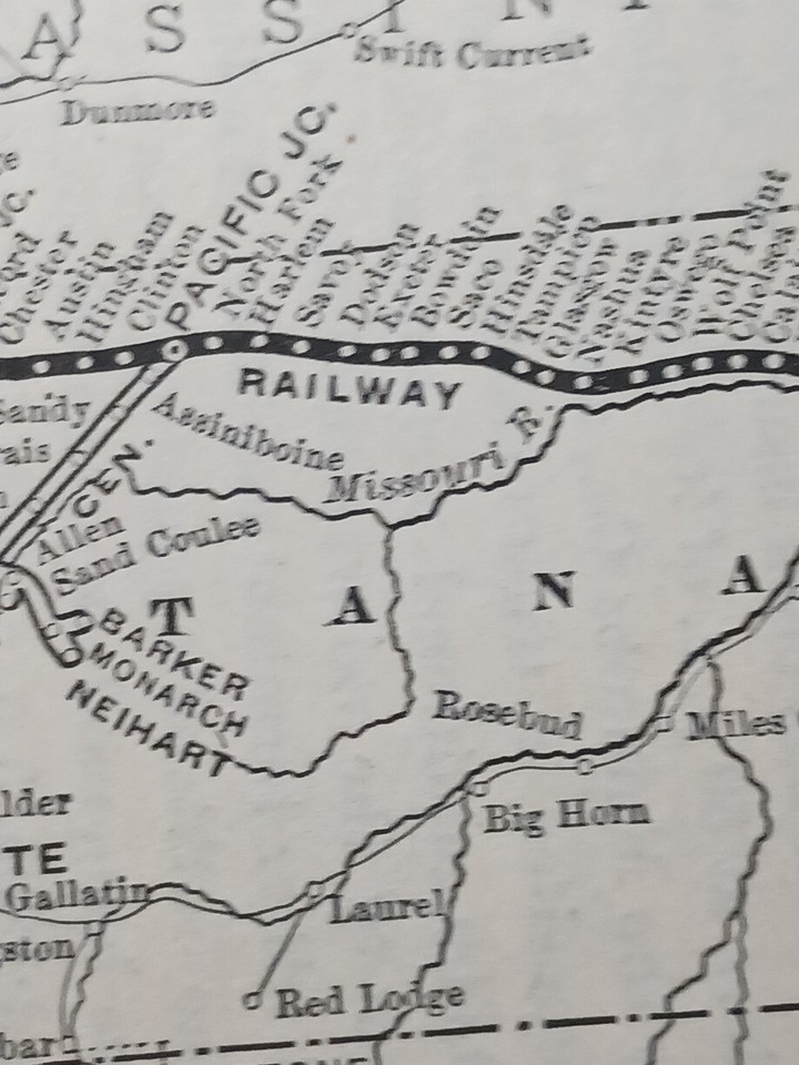 ~1896 Train Route Map + Report GREAT NORTHERN RAILWAY all Lines Station ...