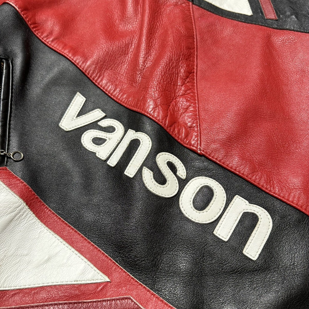 Vtg Vanson 80s 90s Red & Black Riders Leather Motorcycle Vtg Vanson 80s 90s Red & Black Riders Leather Motorcycle