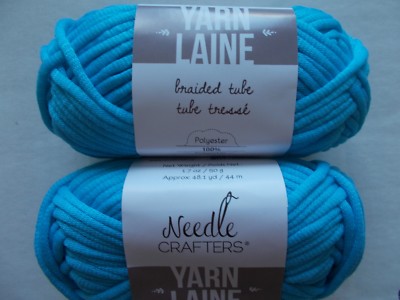 Needle Crafters braided tube yarn, Ocean Blue, lot of 2 (48 yds ea) | eBay