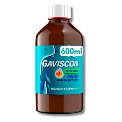 Gaviscon Peppermint Liquid - 600ml, Heartburn & Indigestion Relief ...
