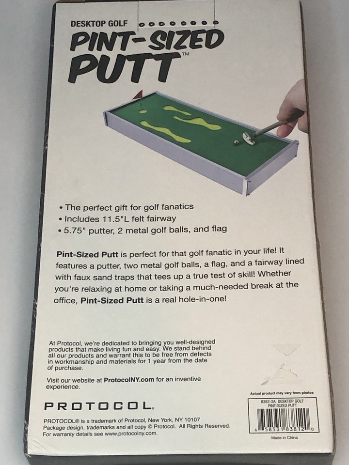 Protocol Desktop Golf Pint-Sized Putt Hole-in-One Great Gift | eBay