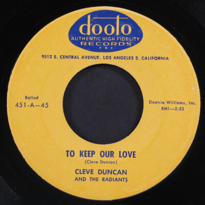 CLEVE DUNCAN & RADIANTS: to keep our love / i'm betting my heart DOOTO ...