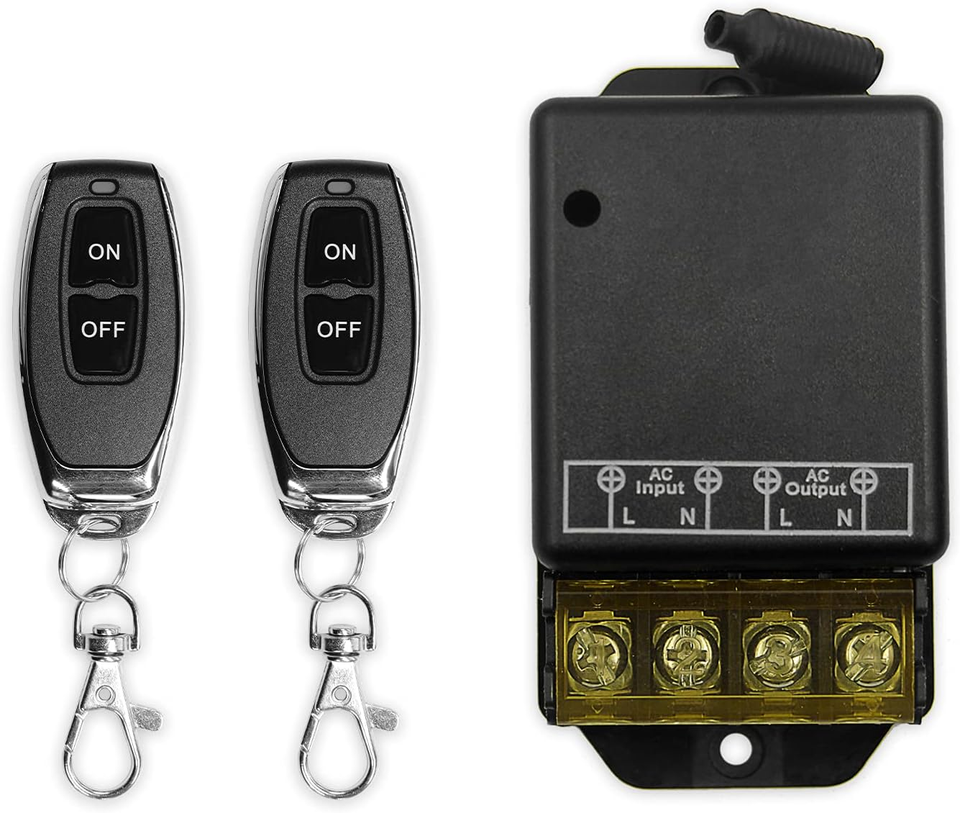 433M Wireless Remote Switch, 110V 120V 240V 30A Relay RF Remote Control ...