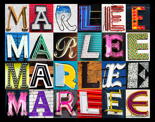 MARLEE Name Poster featuring photos of actual sign letters | eBay