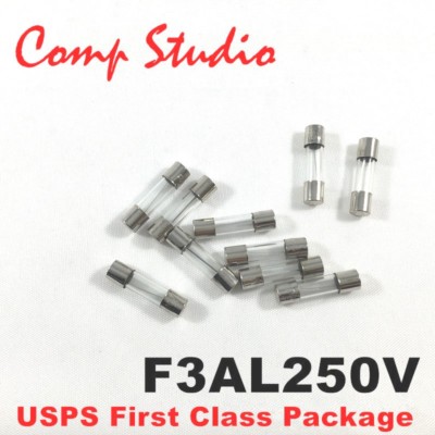 compstudio 20pcs F3AL250V 3A 250V Fast-Blow Fuse Glsss 5x20mm Fast ...