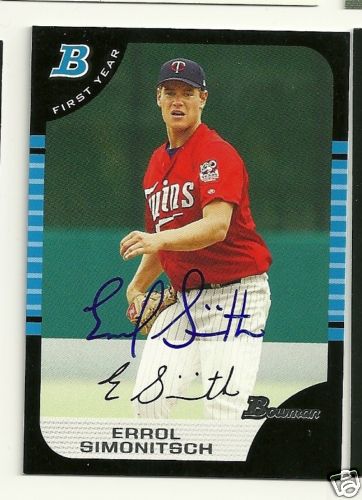ERROL SIMONITSCH 2005 BOWMAN SIGNED # 217 TWINS | eBay