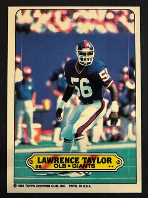 Lawrence Taylor 1983 Topps Football Stickers New York Giants #28 | eBay