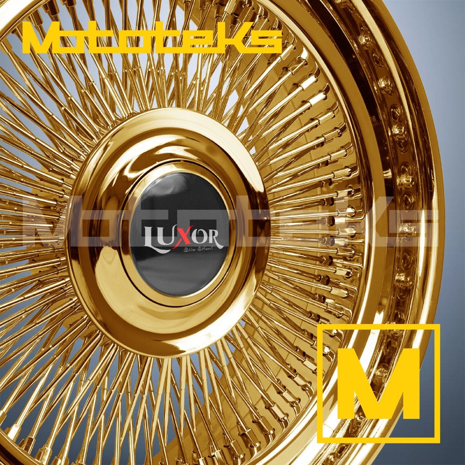 22X8.5 144 SPOKE STRAIGHT LACE 2-PIECE ALUMINUM WIRE WHEELS ALL GOLD 4 ...