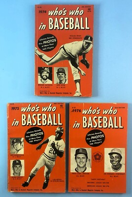1974 - 1976 Lot of 3 Who's Who in Baseball - Nolan Ryan - Lou Brock ...