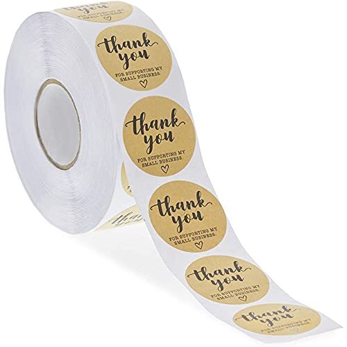 Stockroom Plus Kraft Sticker Roll, Thank You for Supporting My Small ...