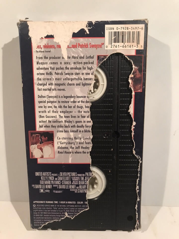 Roadhouse VHS Patrick Swayze Kelly Lynch Sam Elliott Mgm 1989 Vtg | eBay