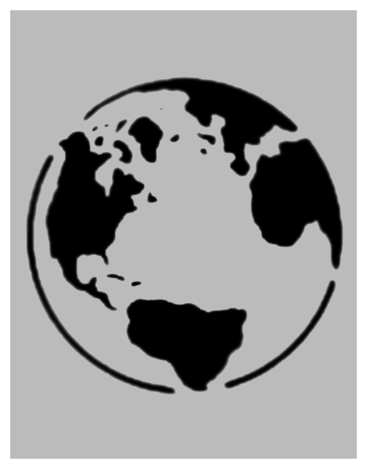 World Earth Globe Stencil 8.5" x 11" FREE SHIPPING | eBay