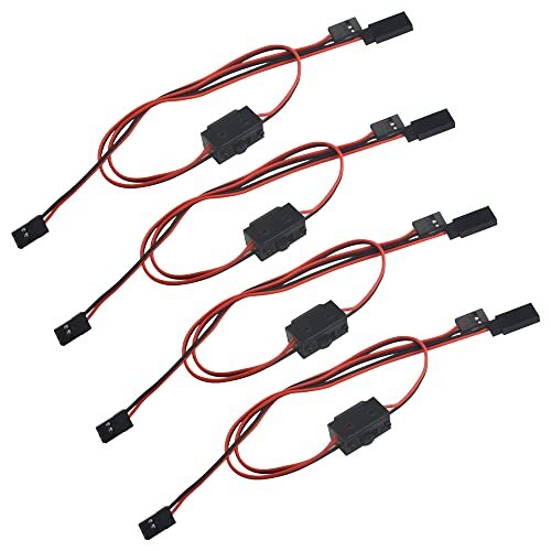 4 Pack JR Style 3-Way Power On Off Switches Black and Red line RC ...