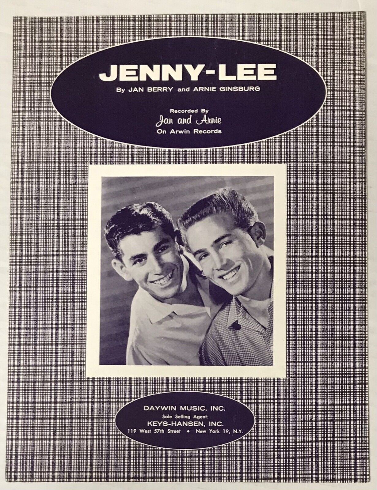 JENNY-LEE - as recorded by JAN & ARNIE RARE Sheet Music MC 037 | eBay