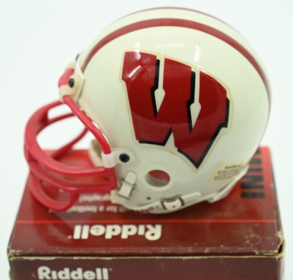 Vintage 1995 Wisconsin Badgers Riddell NFL Mini Football Helmet Size 3 ...