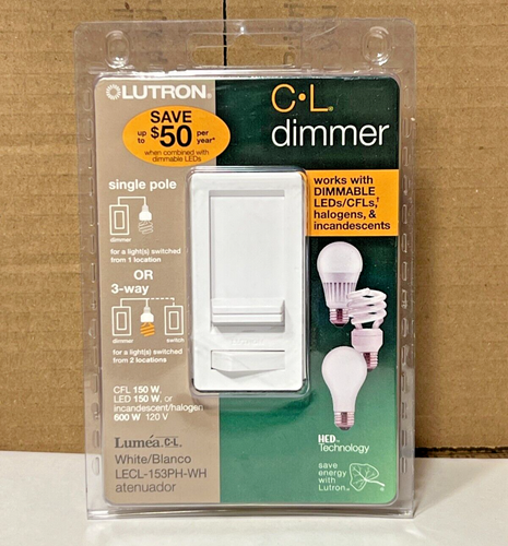 Lutron LECL-153PH-WH 120V CL Dimmer Switch NEW 784276180795| eBay