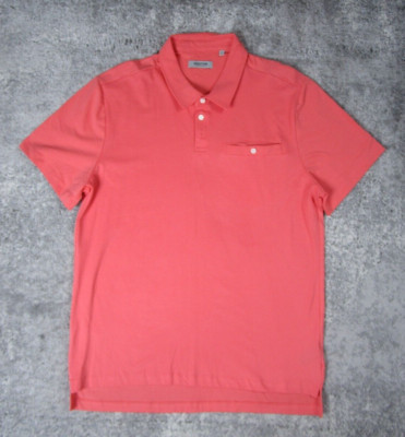Kenneth Cole Polo Shirt Mens 2XL Reaction Pink Short Sleeve Collared ...