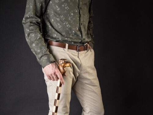 Wooden Style Handle Men's Hardwood Walking Cane Cute Dog Valentine's ...