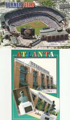 (2) Turner Field Baseball Stadium Postcard Former Home of the Atlanta ...