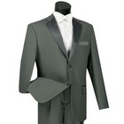 LUCCI Men's Classic Fit Formal Tuxedo Suit w/ Sateen Lapel & Trim NEW ...