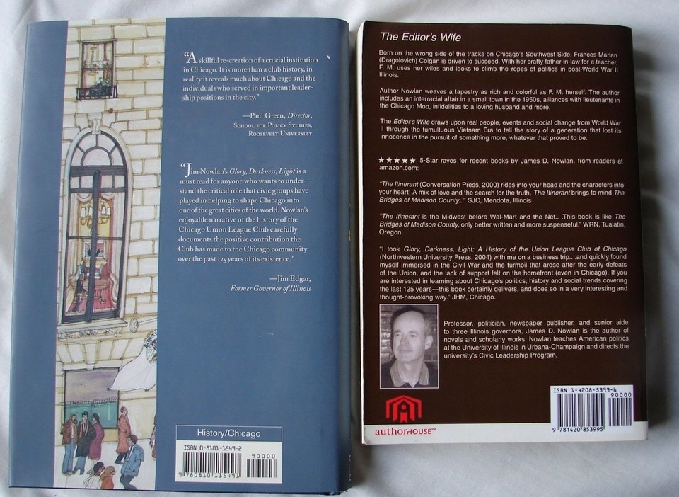 2 books by James D Nowlan Glory Darkness Light HB DJ Editor's Wife ...