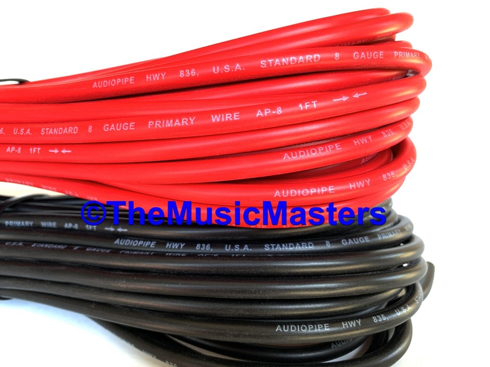 8 Gauge 10ft each Red Black Auto PRIMARY WIRE 12V Auto Wiring Car Power ...