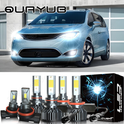 For Chrysler Pacifica 2017-2020 6x LED Headlight High Low Beam + Fog ...