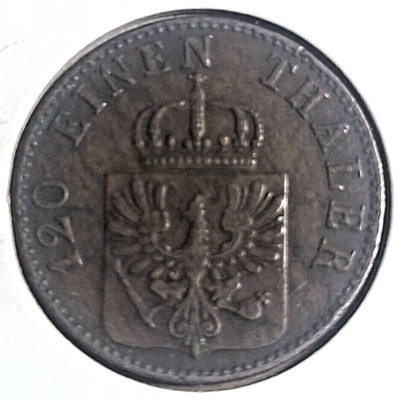 1863 GERMAN STATES 3 PFENNING COPPER COIN - SCHEIDE MUNZE 120 EINEN ...