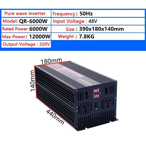 Pure Sine Wave Inverter 6000W on-board Inverter 48V To 220V Battery Converter | eBay